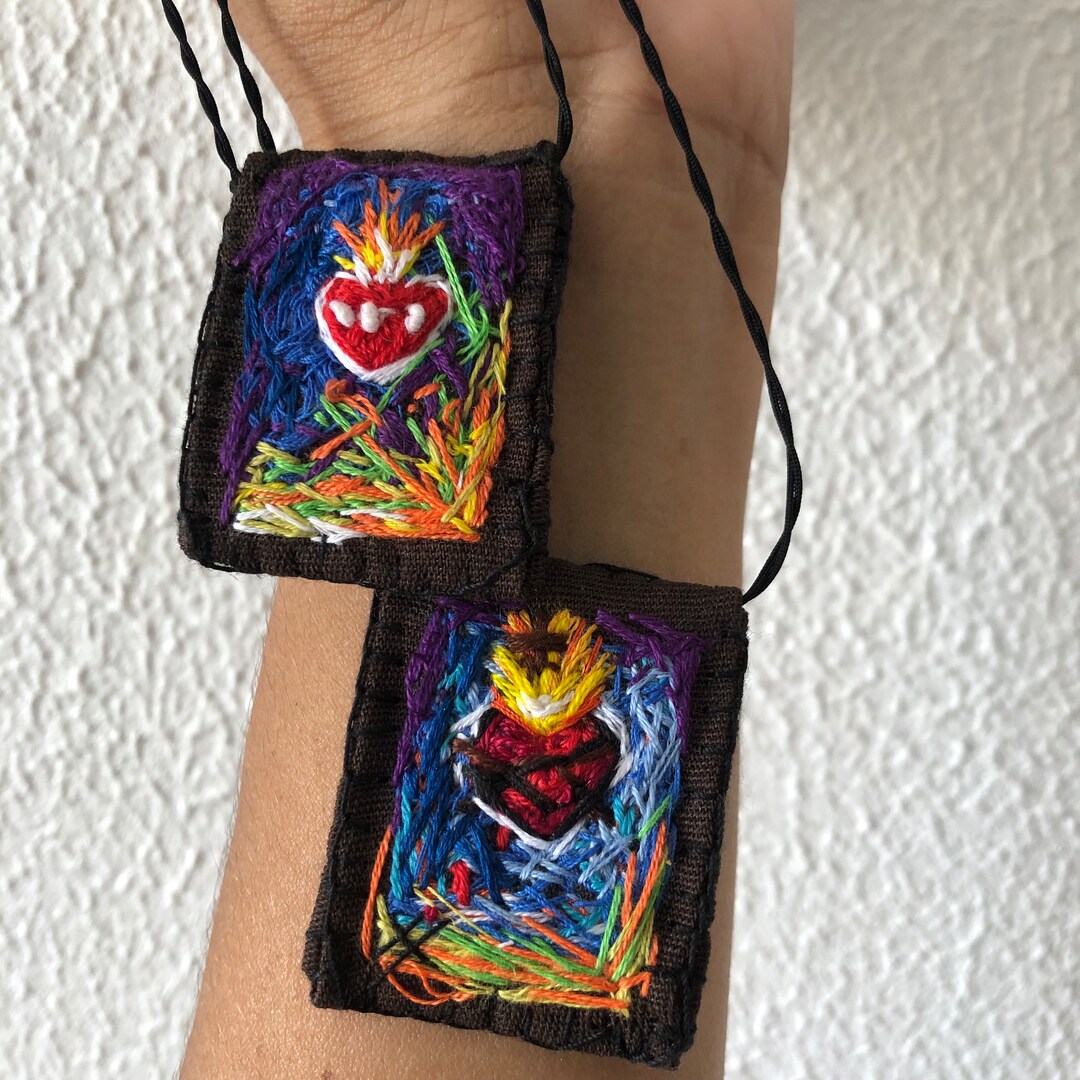 Brown Scapular of the Sacred Heart, Art in Scapulars, Unisex Scapular ...