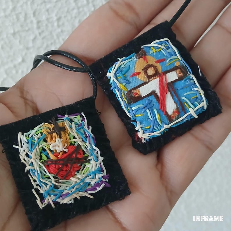 Brown Scapular| Jesus Christ | Virgin Mary| Sacred Art - Etsy