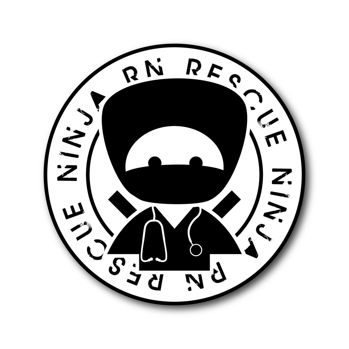 Rescue Ninja Bumper Sticker, Registered Nurse (RN) Circle Sticker ...