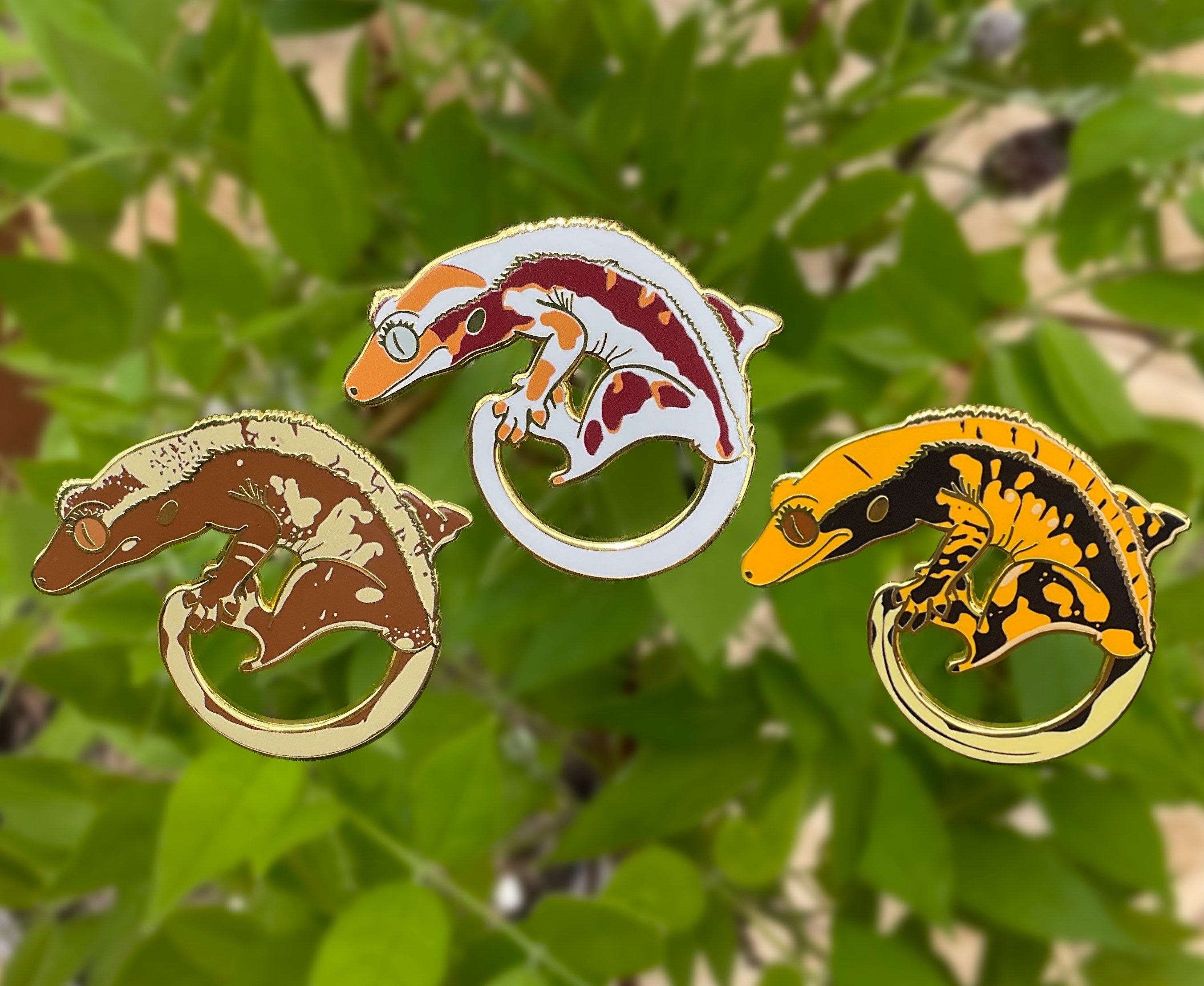 Crested Gecko Hard Enamel Pin Reptile Lapel Pins/badges - Etsy