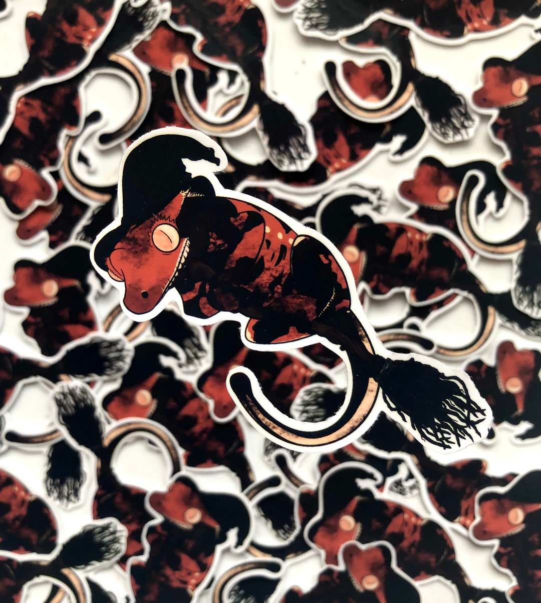 Witch Crested Gecko Vinyl Sticker - Halloween Crestie - Etsy