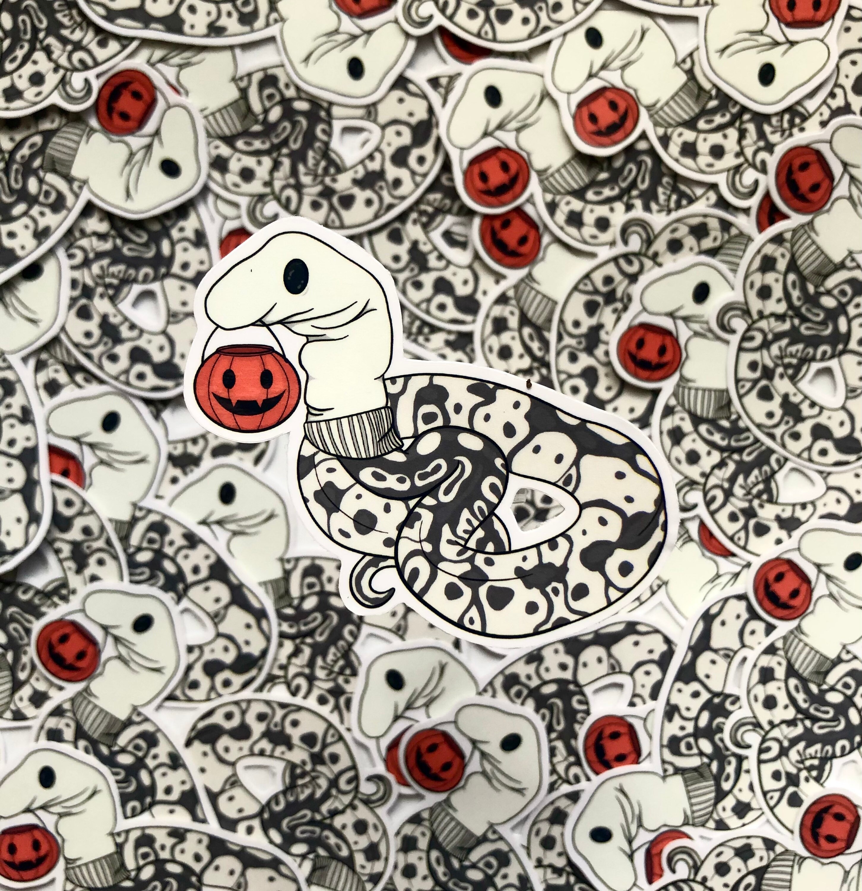 Ghost Noodle Vinyl Sticker Halloween Sock Costume on a Snake - Etsy