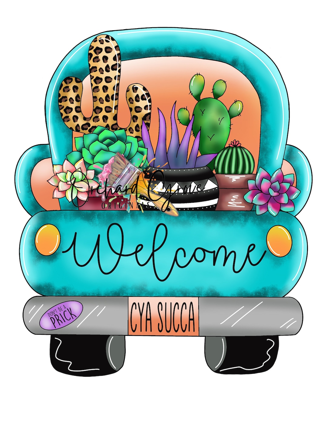 DIGITAL TEMPLATE: Door Hanger, Succulents, Cactus, Truck Door Hanger ...