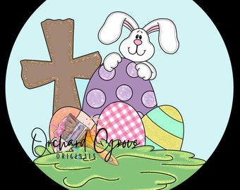 Digital Template Easter Bunny Cross - Etsy