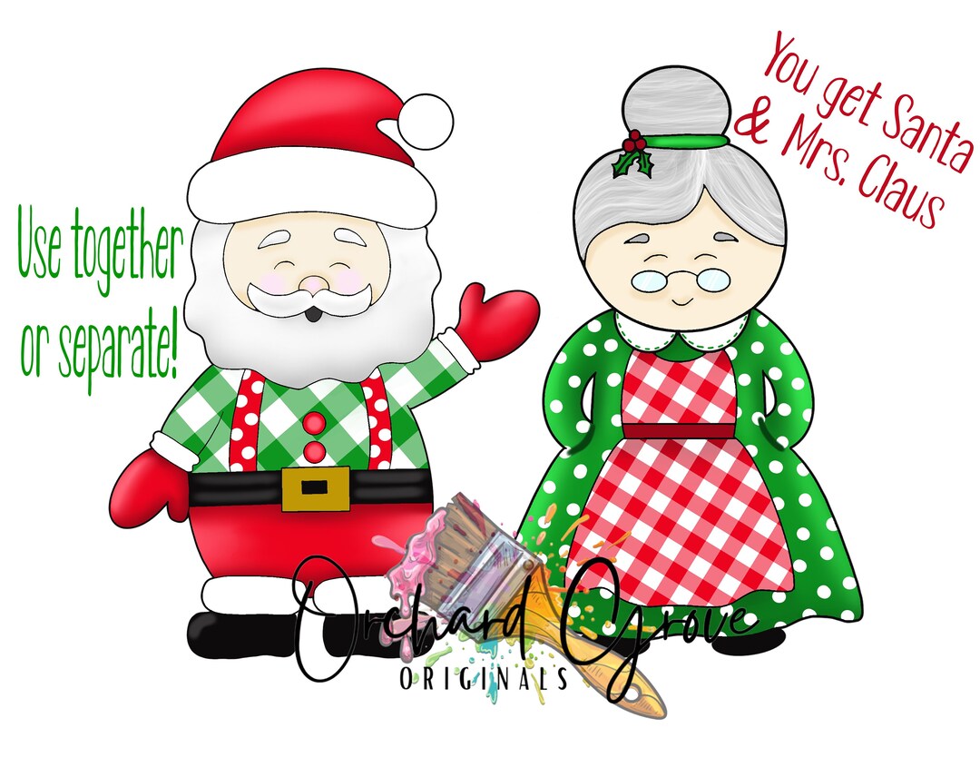 TEMPLATE: Santa, Mrs. Clause, Door Hanger, Digital Template - Etsy