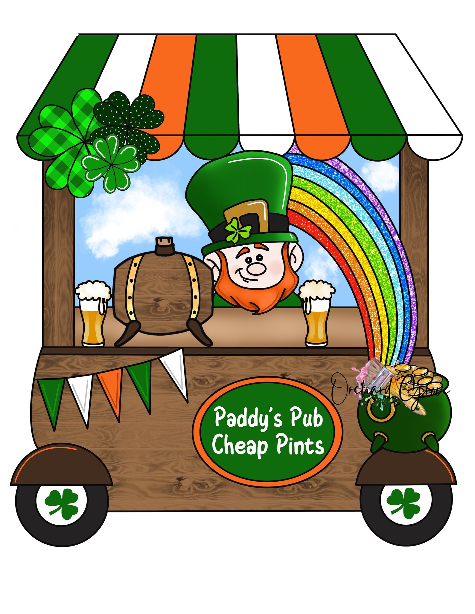 TEMPLATE: Digital Template, Door Hanger, St Patricks Day, Pub, Cart ...