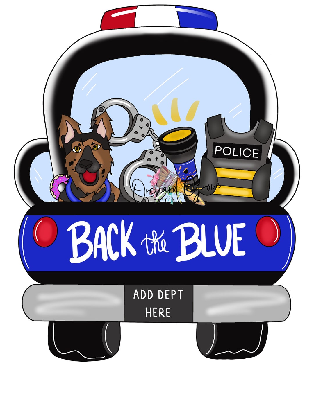 TEMPLATE: Digital Template, Door Hanger, Back the Blue, Police, Cop ...