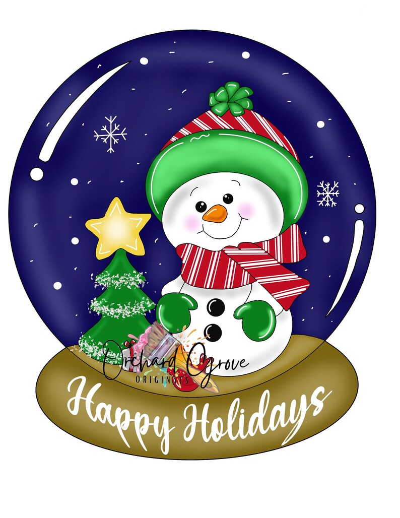 TEMPLATE: Digital Template, Door Hanger, Christmas, Snowman, Snow, Snow ...