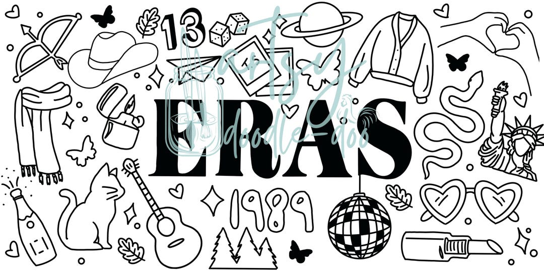 COLORING Taylor Swift Doodle Banner. Swifty Kids Adults Era Tour - Etsy
