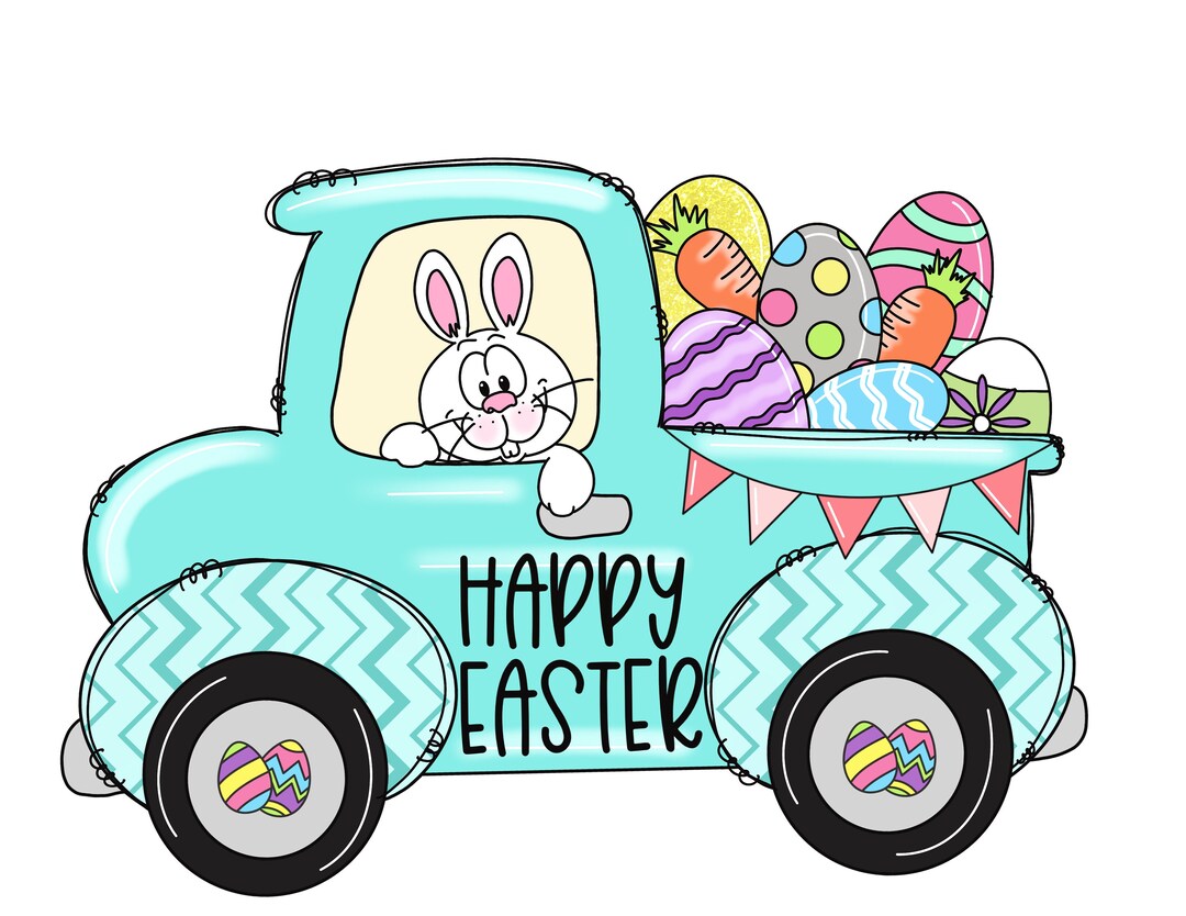 TEMPLATE: Digital Template, Easter Truck Door Hanger, Easter Eggs ...
