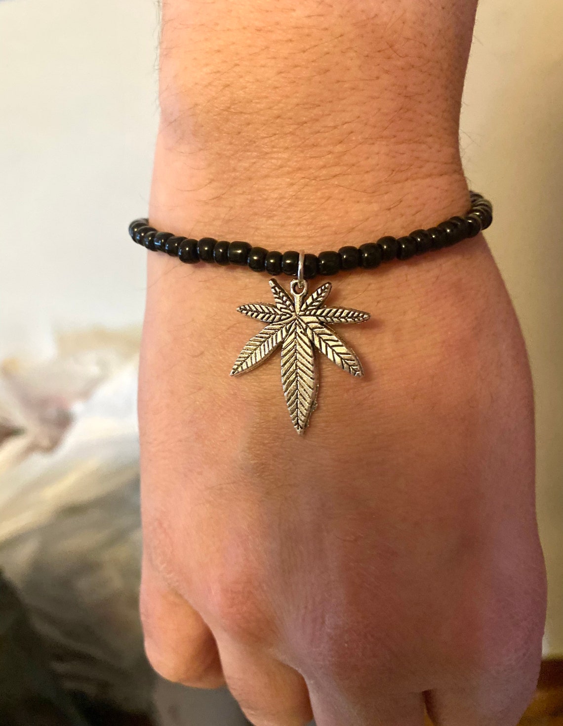 Weed Leaf Bracelet, Marijuana Jewelry, Cannabis Lover, Gift for Smokers ...