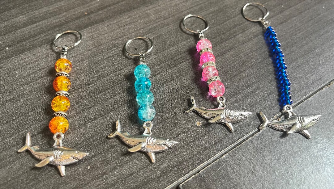Shark Keychain: Beaded Ocean Jewelry - Etsy