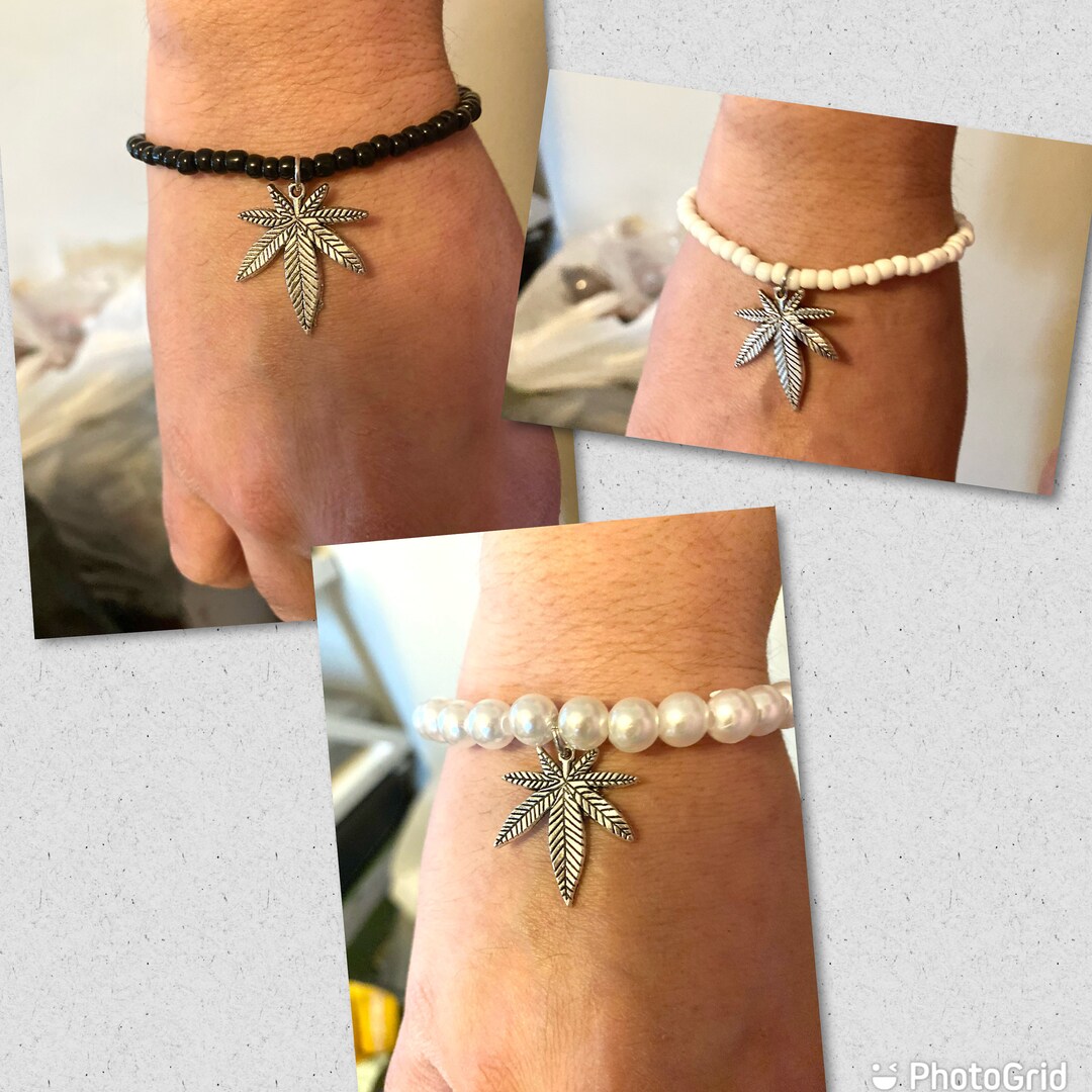 Weed Leaf Bracelet, Marijuana Jewelry, Cannabis Lover, Gift for Smokers ...