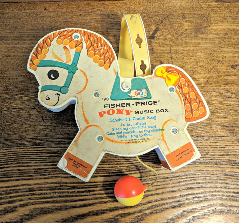 Vintage Fisher Price Pull-a-tune Pony Music Box 190 Works - Etsy