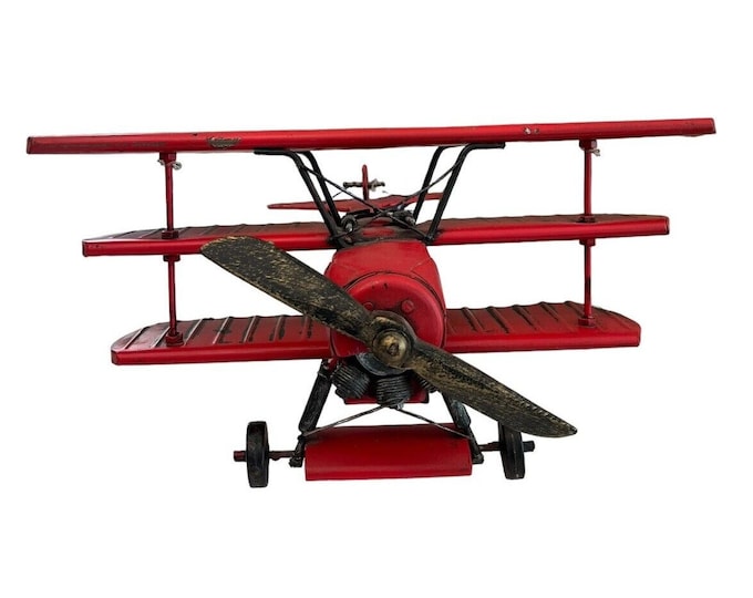 World War I Red Baron Metal Triplane Fokker DR1 Airplane Wood Propeller ...