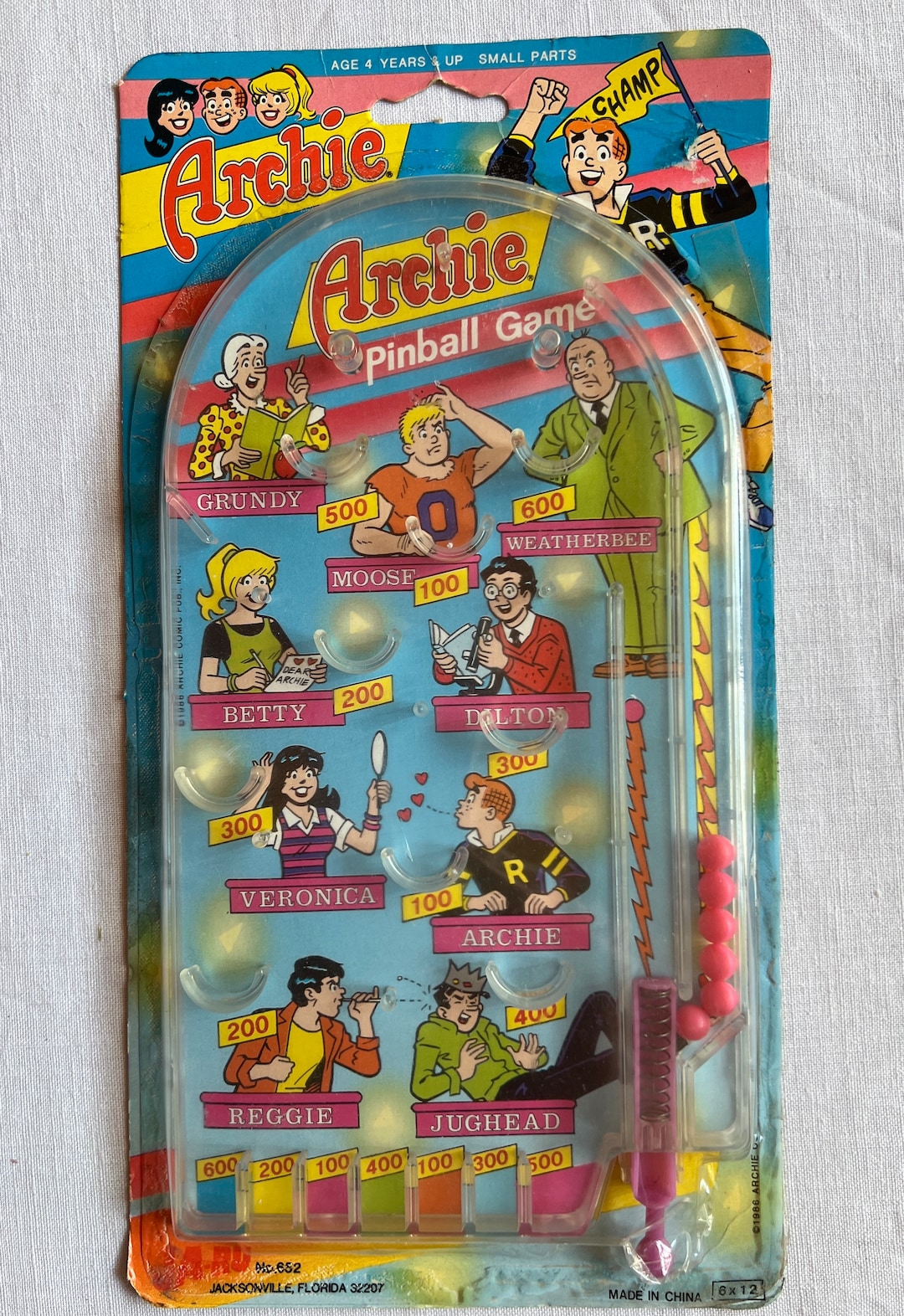 Archie Comics Pinball Game Sealed New on 12 X 6.25 Card, 1986, Archie ...