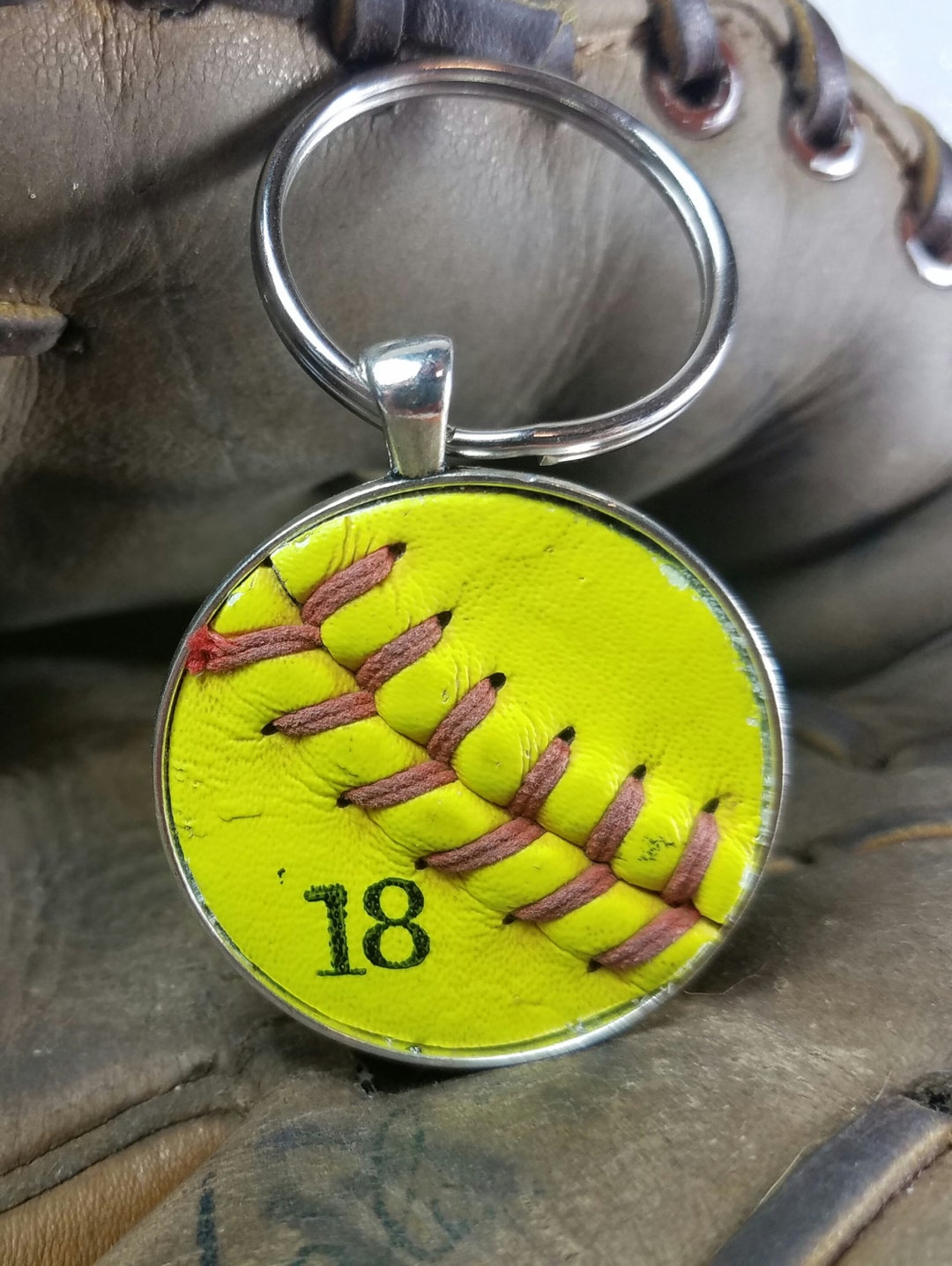 Real Softball Key Ring, Personalized Softball Key Ring, Softball Team ...