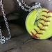 Real Softball Personalized Pendant Necklace, Initial Charm, Team Gift ...