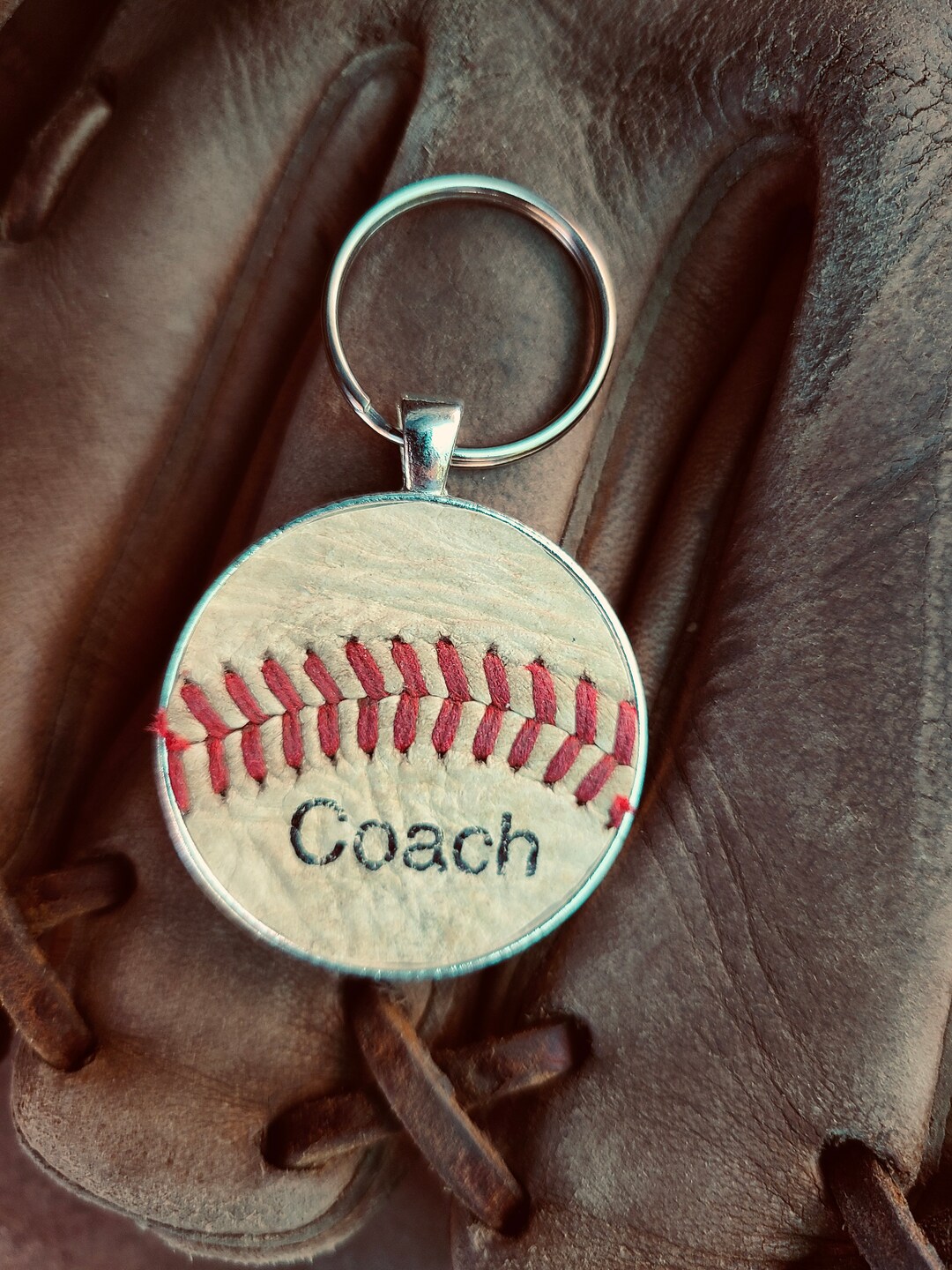 Real MLB Baseball 'coach' Key Ring, Personalized 'coach' Key Ring ...