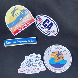 Santa Monica Sticker Set Santa Monica Ca Stickers California Stickers ...