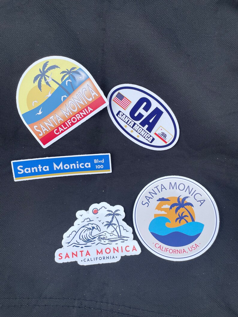 Santa Monica Sticker Set Santa Monica Ca Stickers California Stickers ...