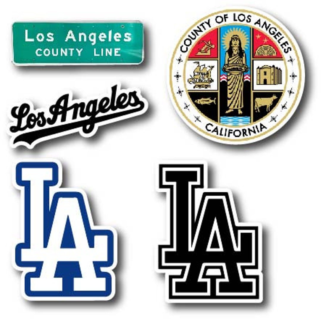 Los Angeles 5 Piece Sticker Set La Stickers LA County Sticker Pack Los ...