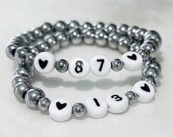 2 Travis Kelce Swiftie Friendship Bracelets 87 Chiefs Numbers Red White ...