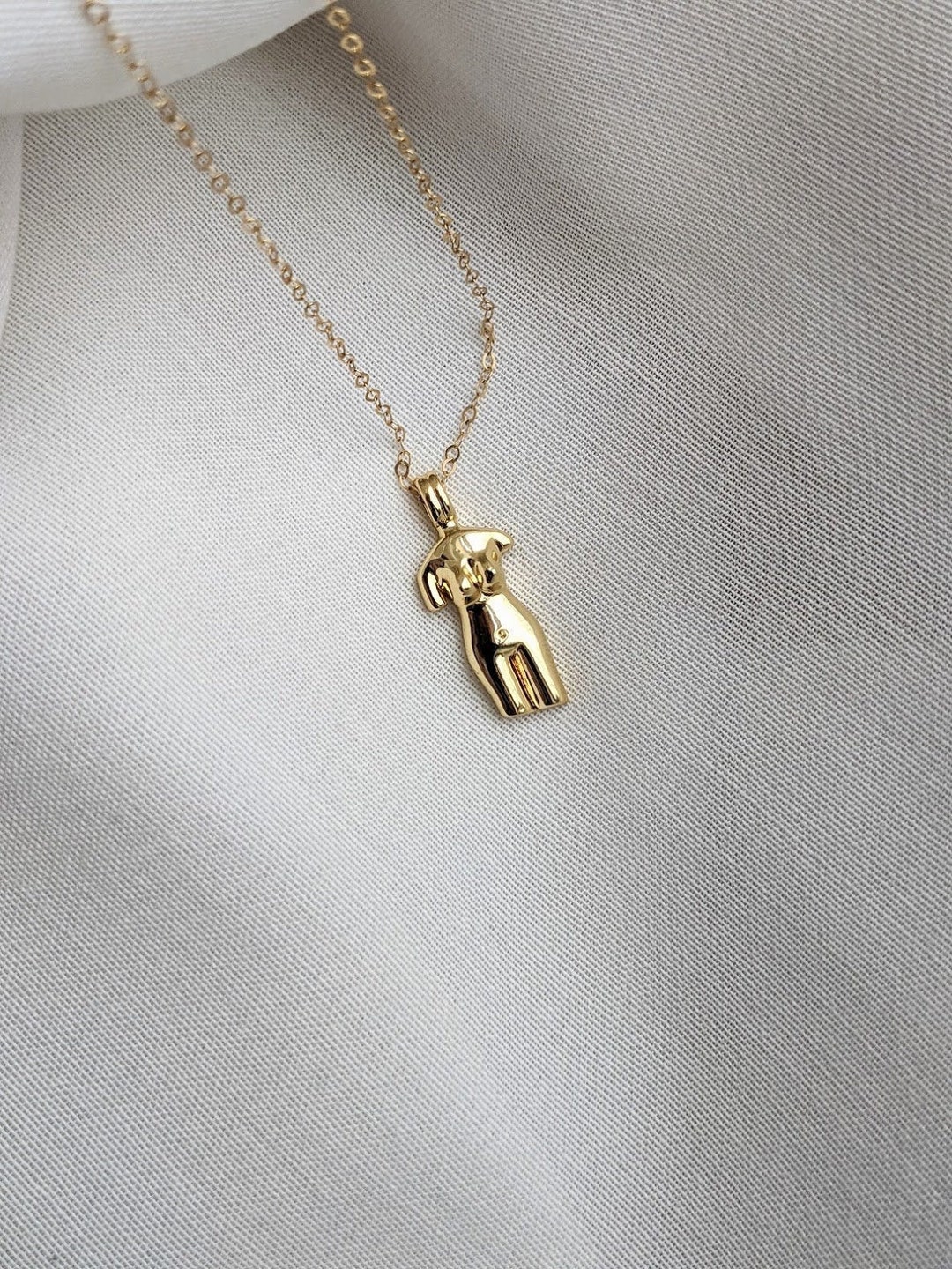 Female Figure Necklace, Femme Necklace, Female Body Pendant, Gold ...