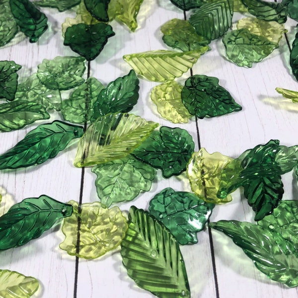 Acrylic Leaf Charms - Etsy