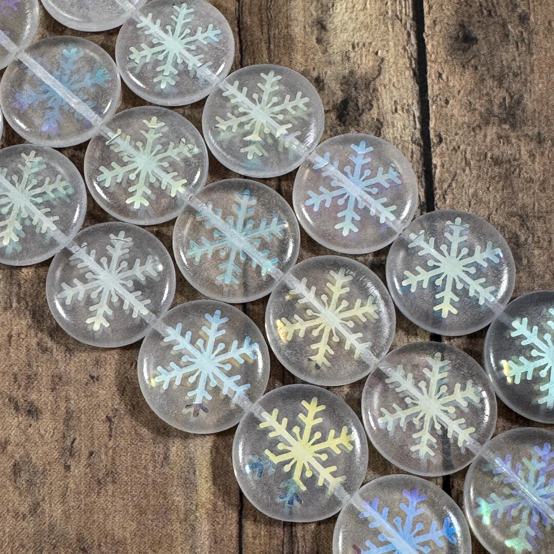 Crystal Snowflake Coin Beads, Transparent Crystal Coin With AB Laser ...