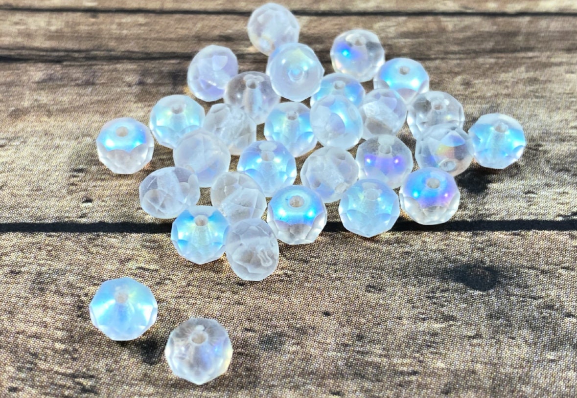 Matte Crystal With AB Finish 5x3mm Clear AB Faceted Rondelle - Etsy