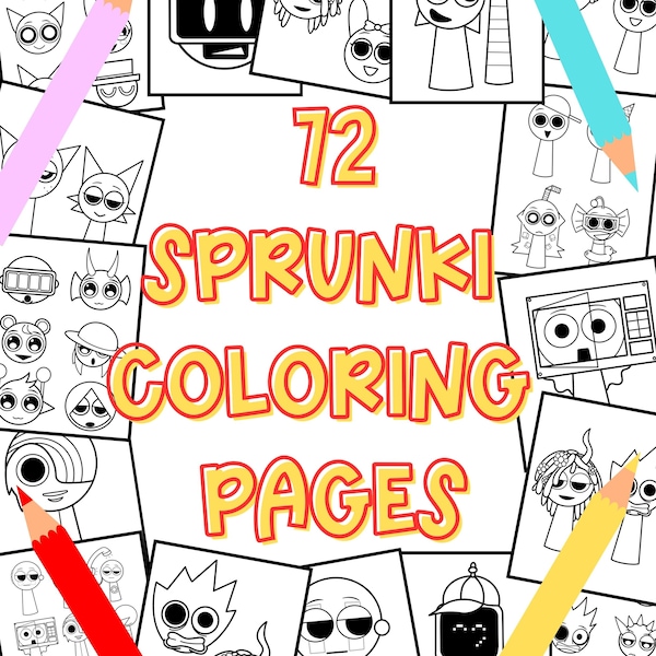 Sprunki Coloring Pages - Etsy