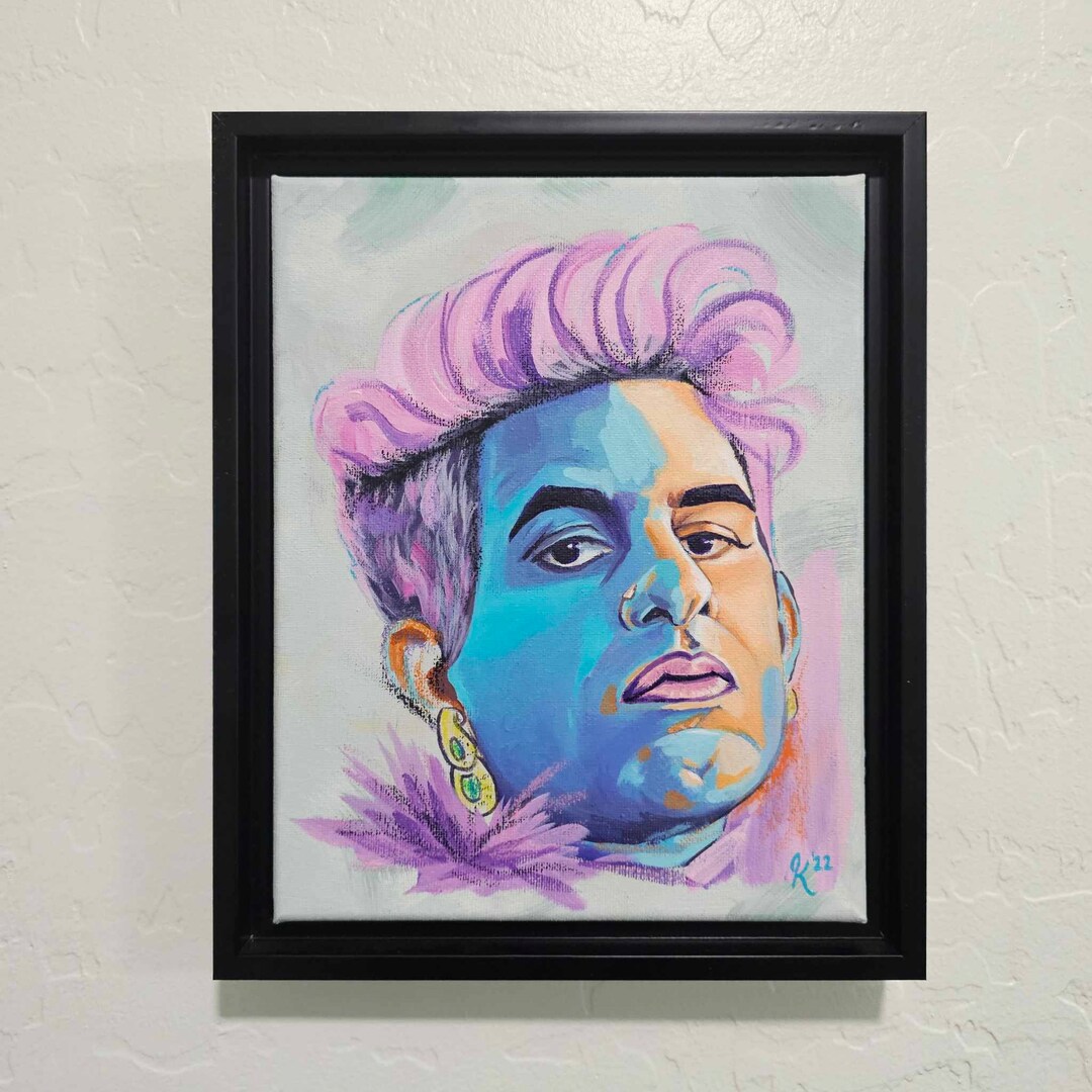 Alok Portrait Original Art 8 X 10 Acrylic on Canvas Framed - Etsy
