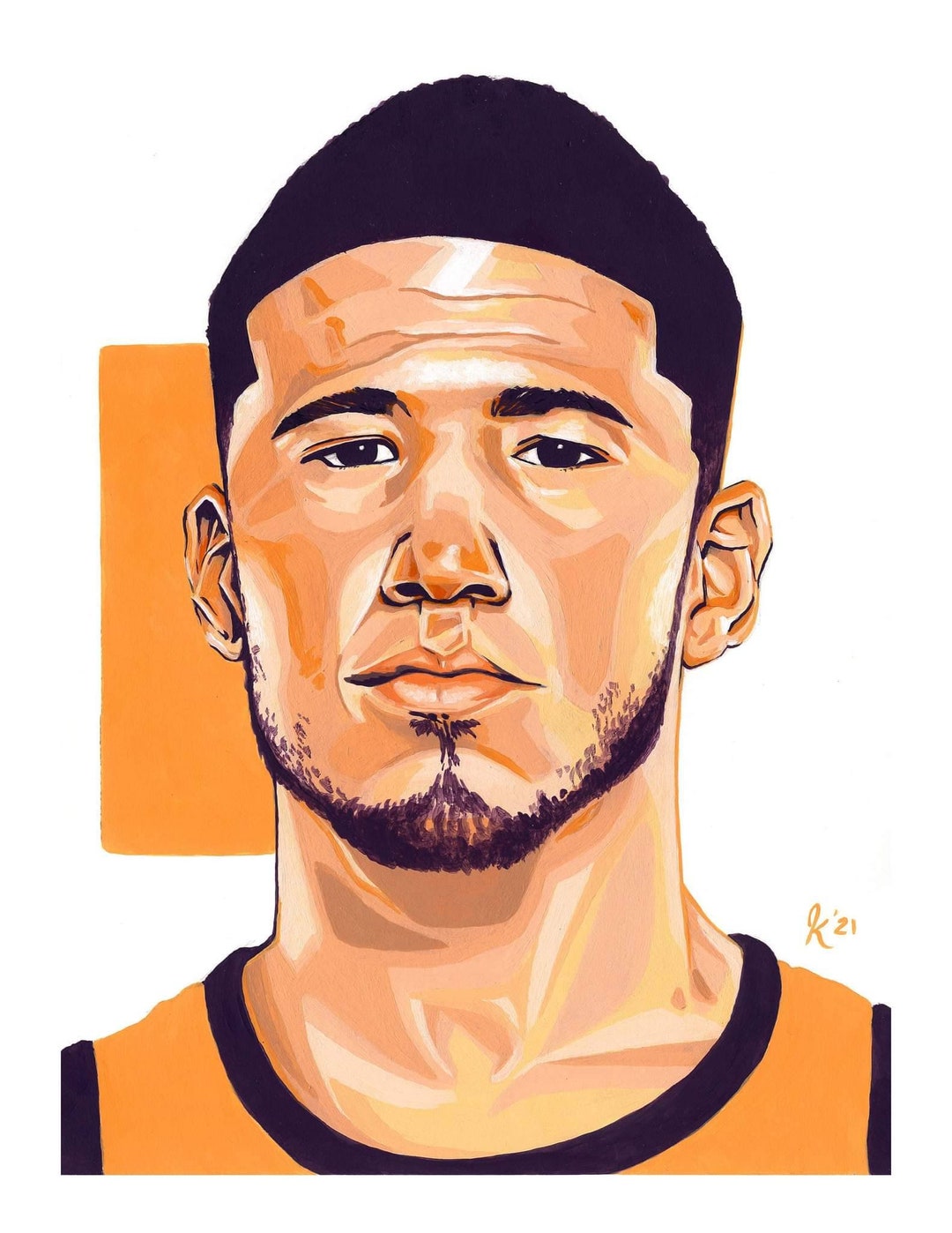 Devin Booker Portrait 8 X 10 Print Phoenix Suns - Etsy
