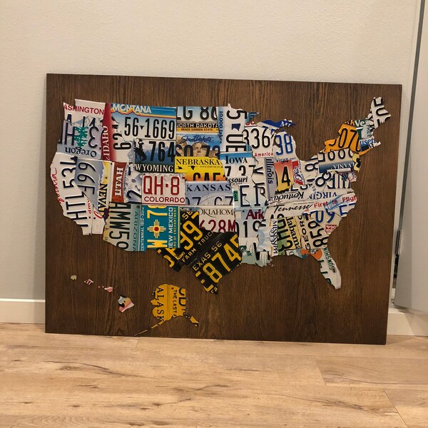 License Plate Map - Etsy