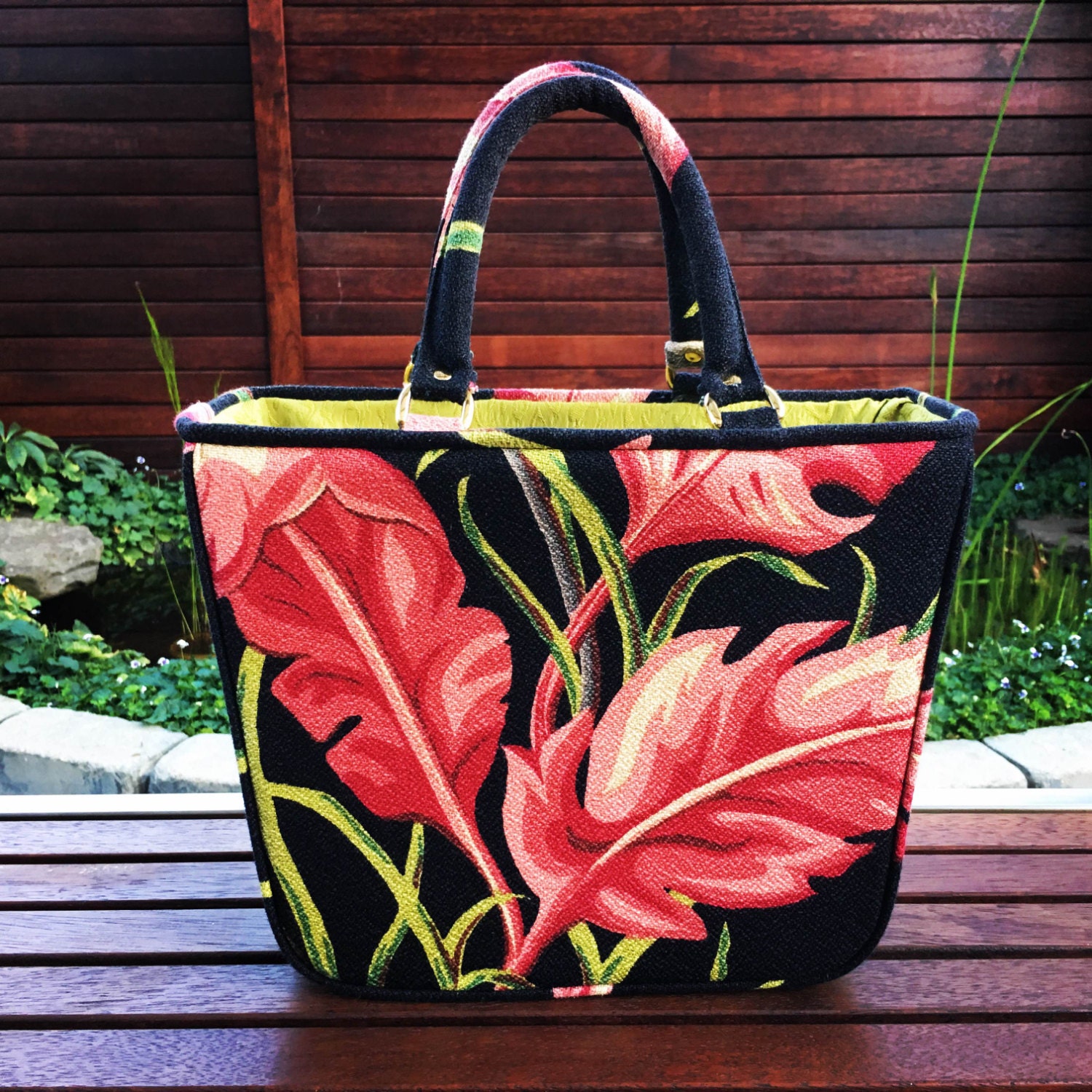 Sarasota Barkcloth Tote Bag - Etsy
