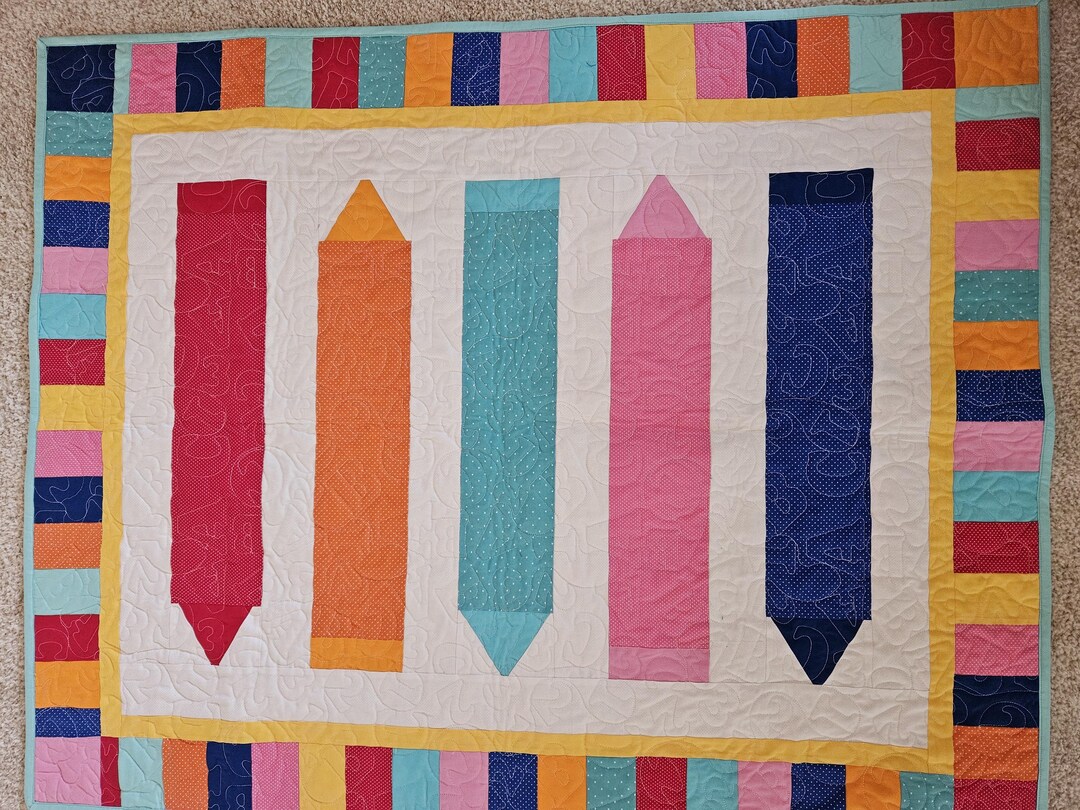 Handmade Crayon Baby Quilt - Etsy