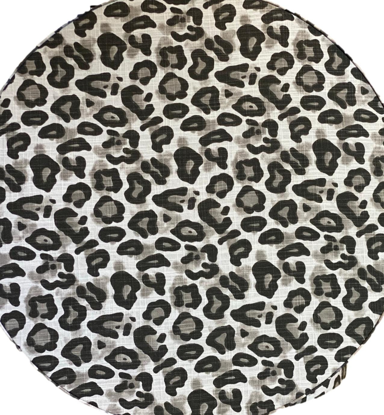 Extra Large 19” Hat Box in Black and White Leopard Fabric