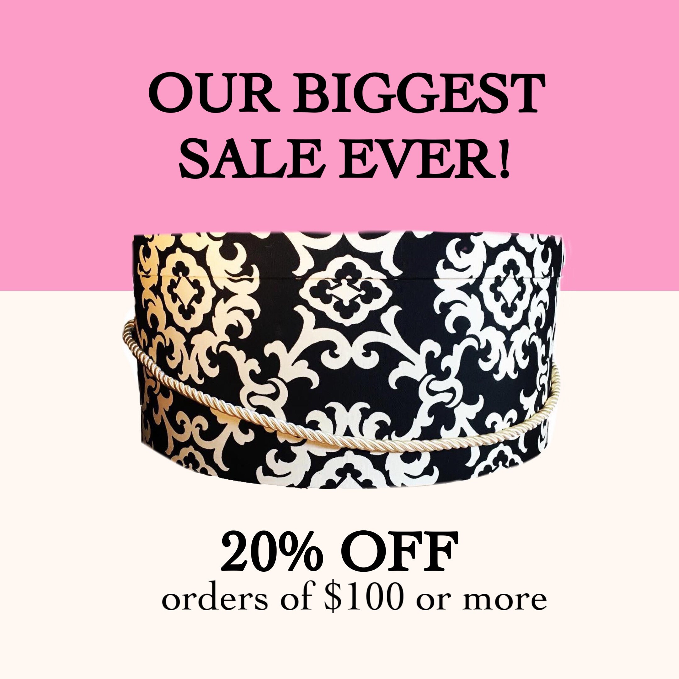 Small 10” Hat Box in Dark Purple Floral Fabric