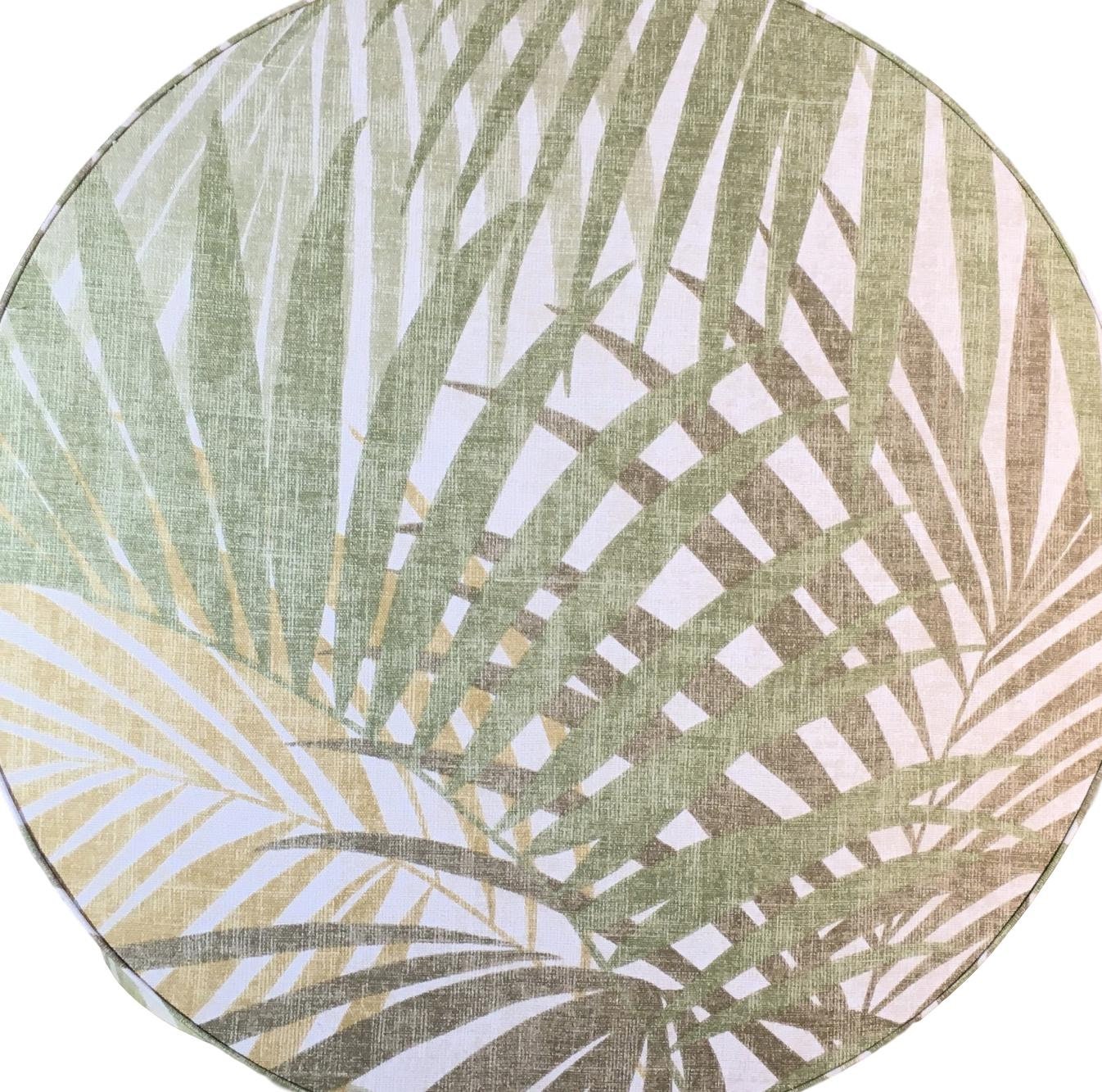 Extra Large 19” Hat Box in Tropical Palm Leaf Fabric