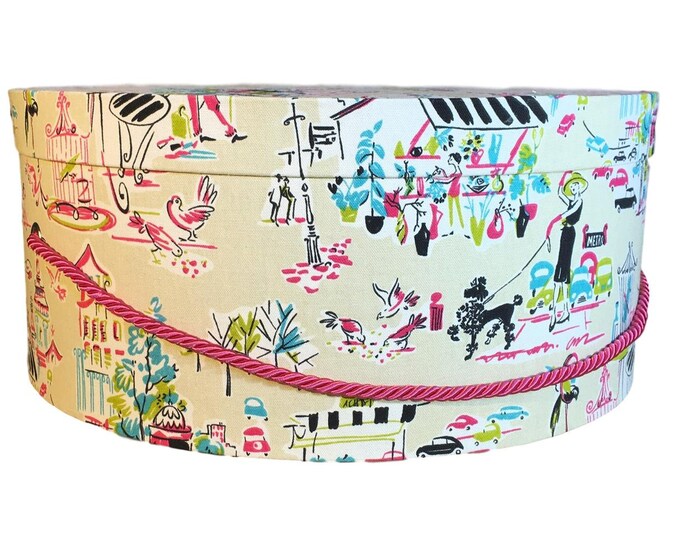 Large 17 Hat Box in Springtime in Paris Fabric - Etsy