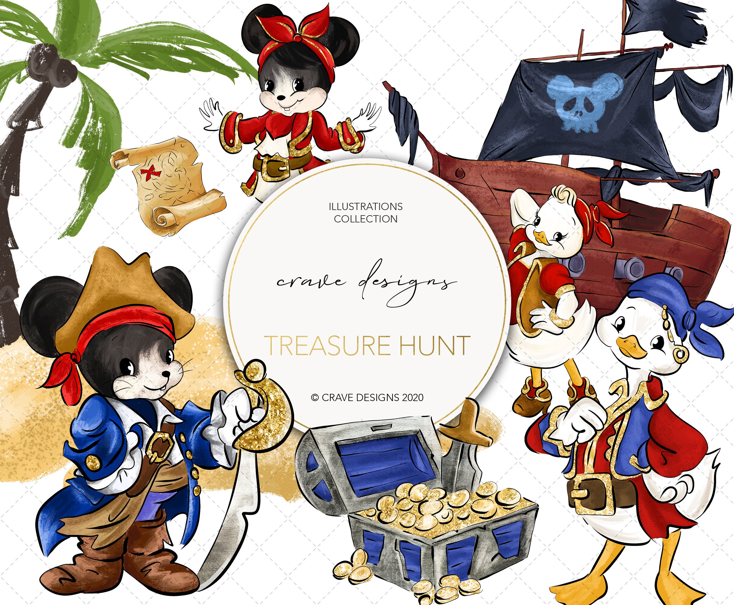 Treasure Hunt Clip Art Les Pirates - Etsy France