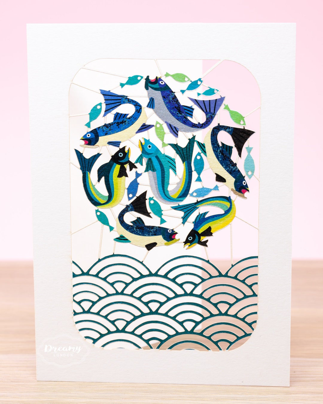 Laser Cut Japanese Koi Fish Greetings Card - Japanese Birthday Card ...