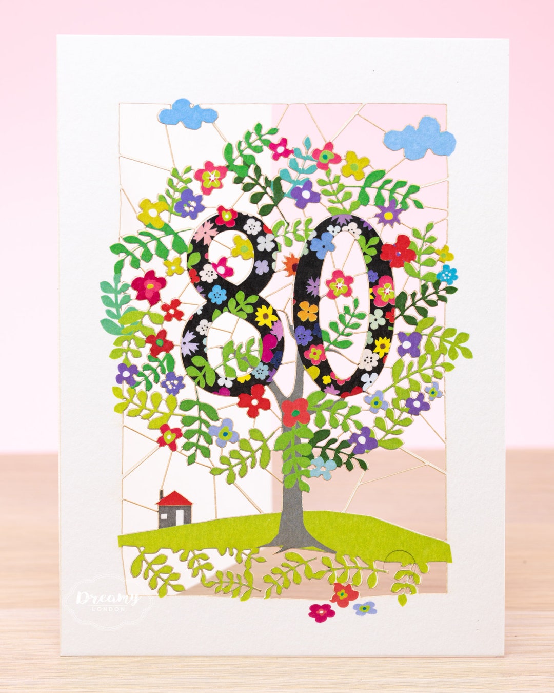 80 cumpleaños tarjeta feliz 80 tarjeta corte láser 80 cumpleaños ideas ...