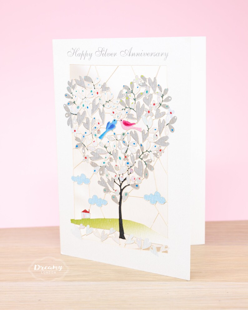 Happy Silver Anniversary Card 25th Wedding Card Happy - Etsy UK