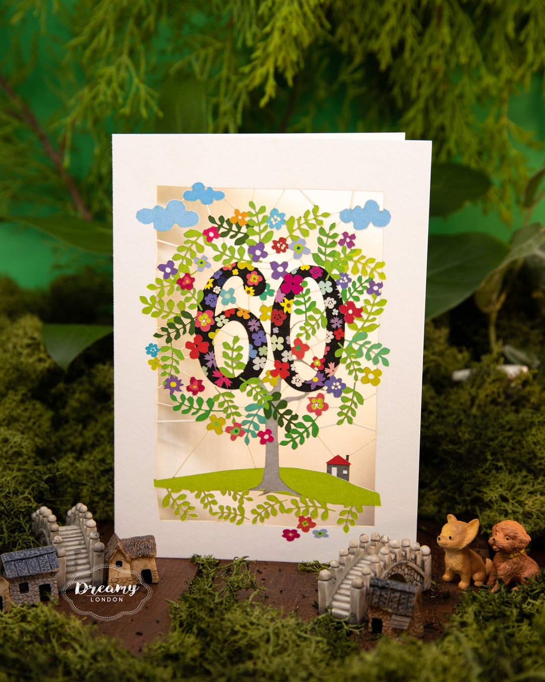 Paper Cut Art Gold 60 Birthday Card - 60 Year Old Jigsaw 60th Cards ...
