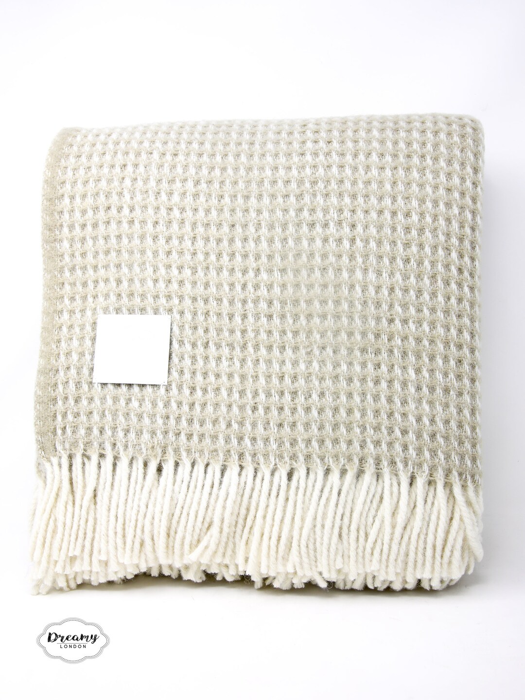 Silver Grey Waffle Throw Blanket 100% Pure Wool Blanket and Throws Made ...