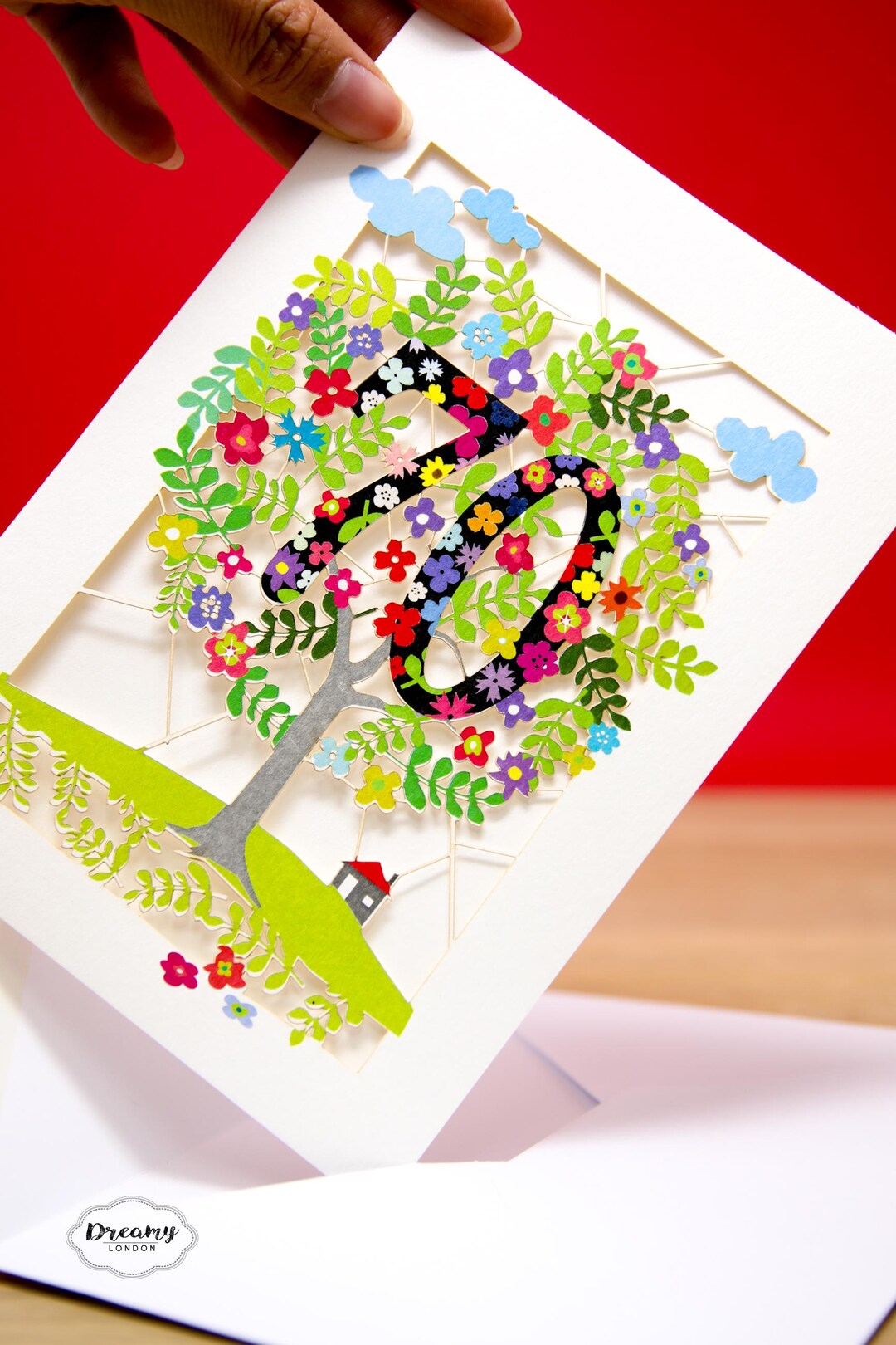 Jigsaw Happy 70er Karte Made in UK - Paper Cut Art 70er ...