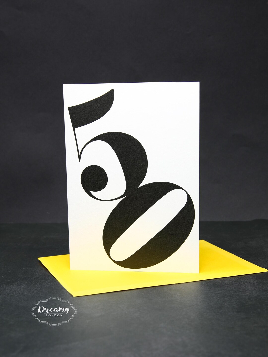 Bold Font 50th Birthday Card for Him and Her - Minimalist Birthday Card ...