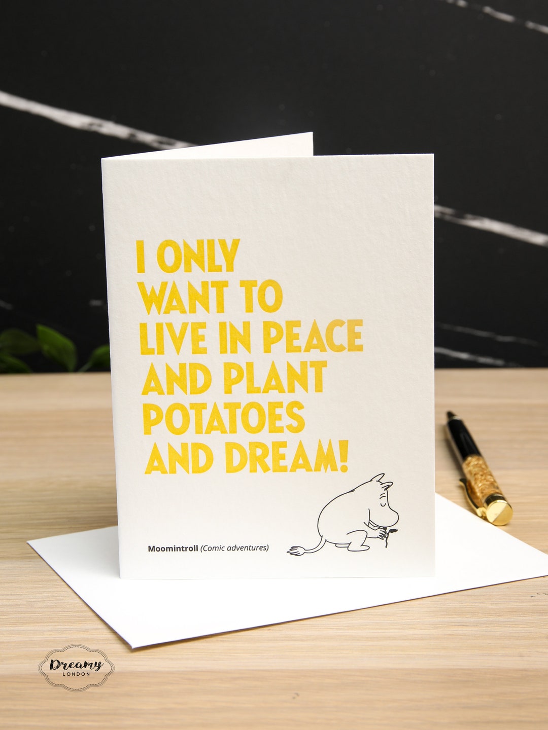 Moomintroll Live in Peace Greeting Card Moomin Greeting Card - Etsy